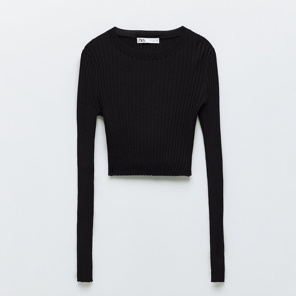 Zara | Tops | Zara Crew Neck Ribbed Sweater Top | Poshmark